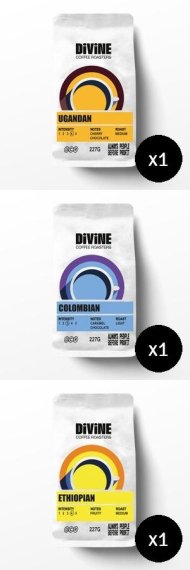 Divine Coffee Bundle (Single Origin Mix) Ground| Free Delivery at Eden ...