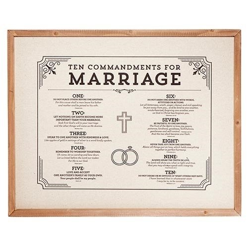 Wall Plaque-Ten Commandments For Marriage (21" x 17"): Free Delivery at ...