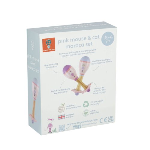Pink Mouse & Cat Maraca Set (FSC®): Free Delivery at Eden.co.uk
