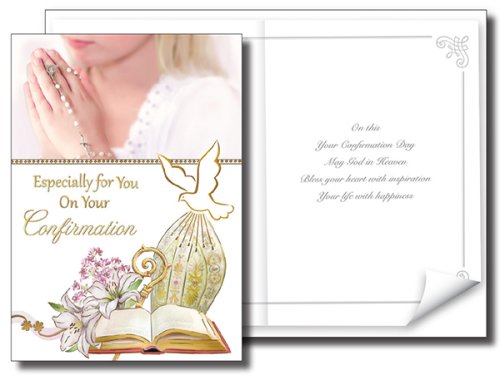 Girl's Confirmation Card with Insert: Free Delivery when you spend £10 ...