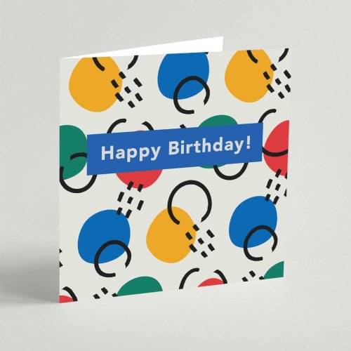 Happy Birthday Bright Blue Square Card: Free Delivery when you spend £ ...