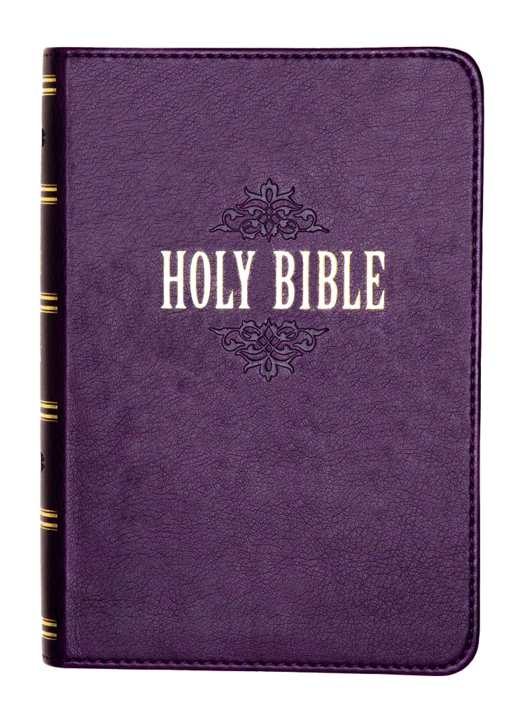 KJV Compact Large Print Bible, Purple, Lux-Leather, Words of Christ in ...