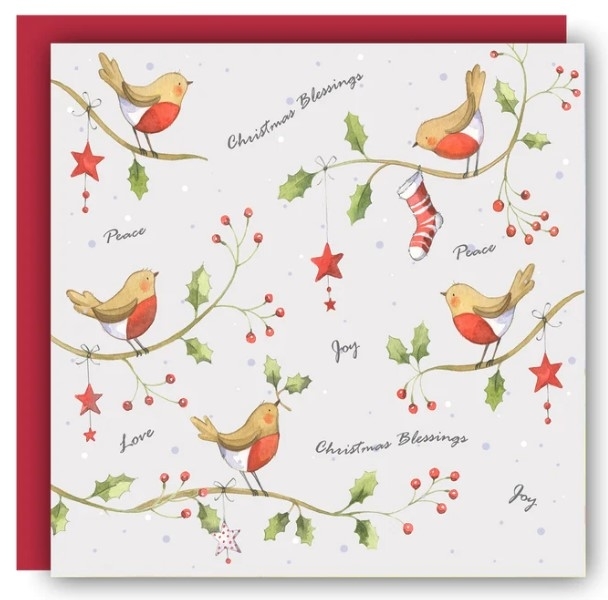 Five Robins Pack of 5 Christmas Cards 0604565369819 | Eden