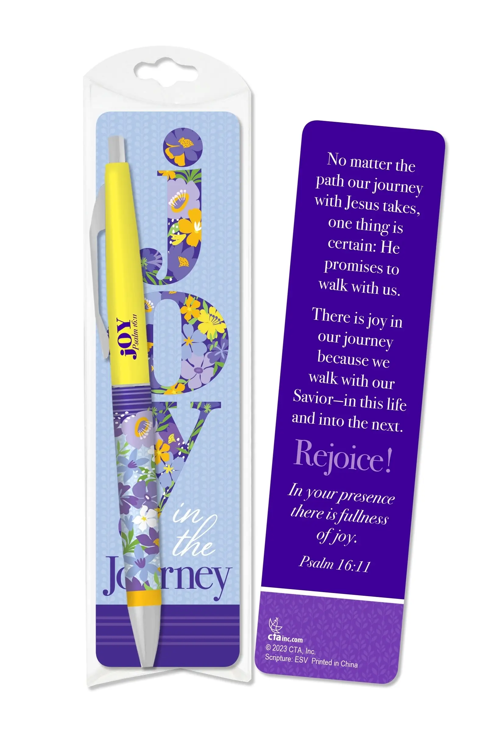 Pen & Bookmark Set-Joy In The Journey (Psalm 16:11) (Pack Of 6): Free ...