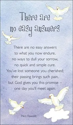 Prayer Card - There Are No Easy Answers: Free Delivery when you spend £ ...
