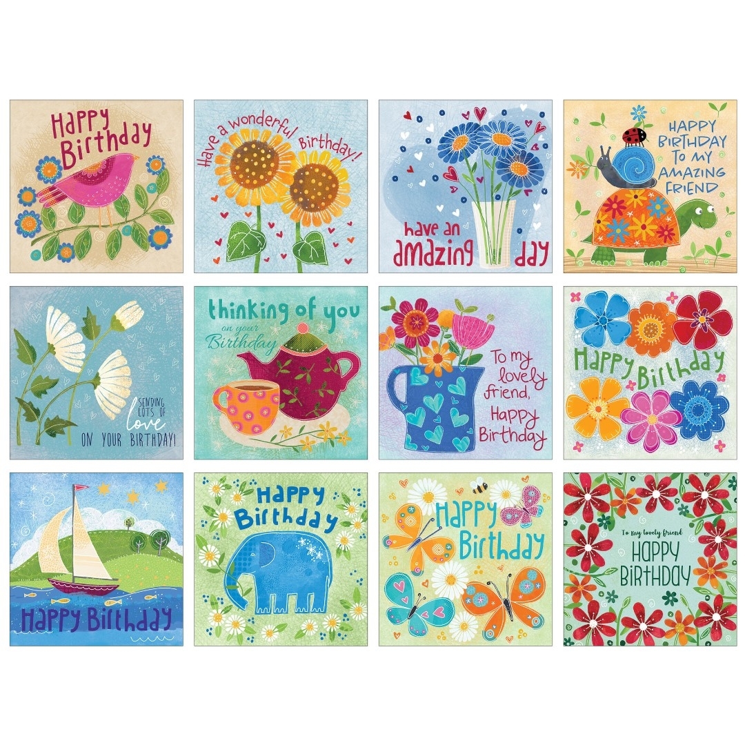Eco-friendly birthday cards pack, pack of 12 | Free Delivery at Eden.co.uk