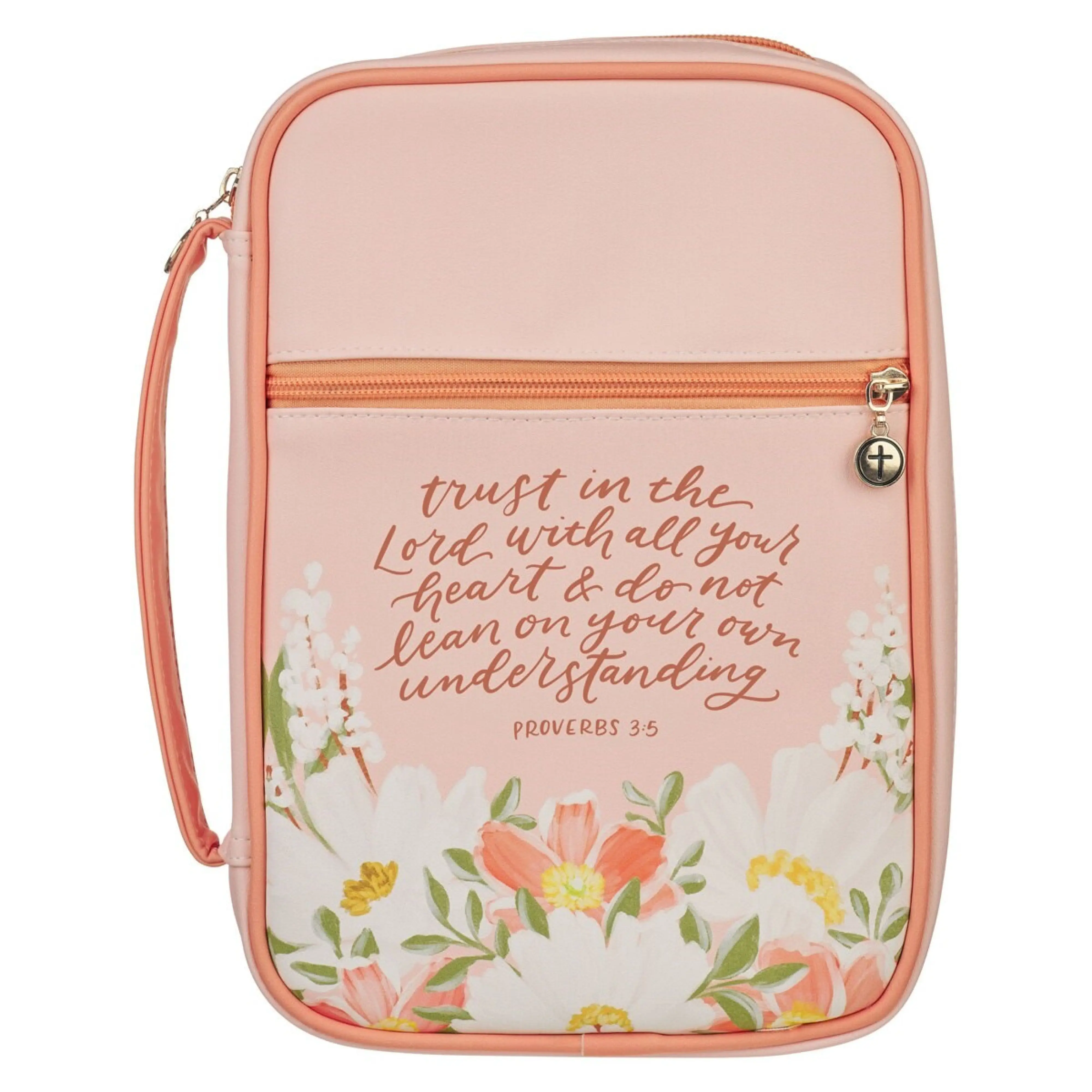 Bible Cover Fashion Pink Floral Printed Trust in The Lord With All Your ...