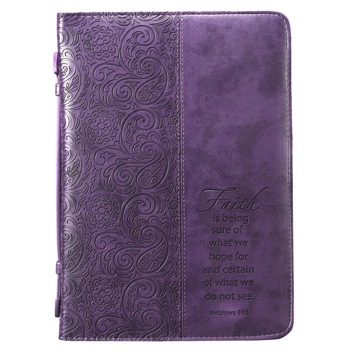 Large Faith Purple Imitation Leather Bible Cover| Free Delivery at Eden ...