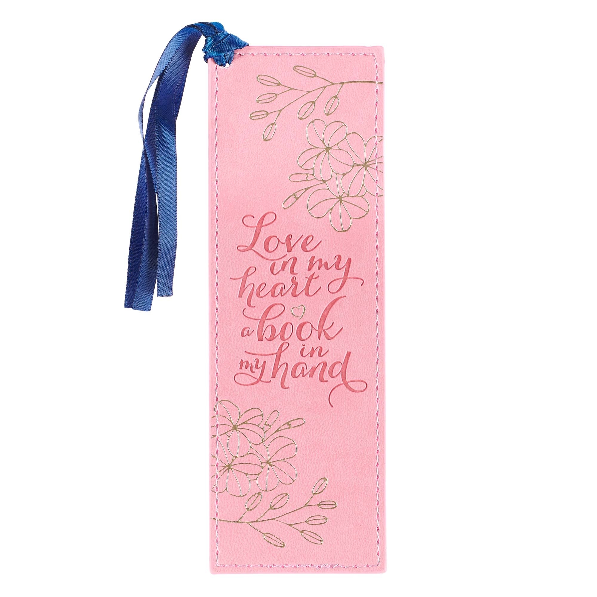 Love in Love in My Heart Pink Faux Leather Bookmark My Heart Faux ...