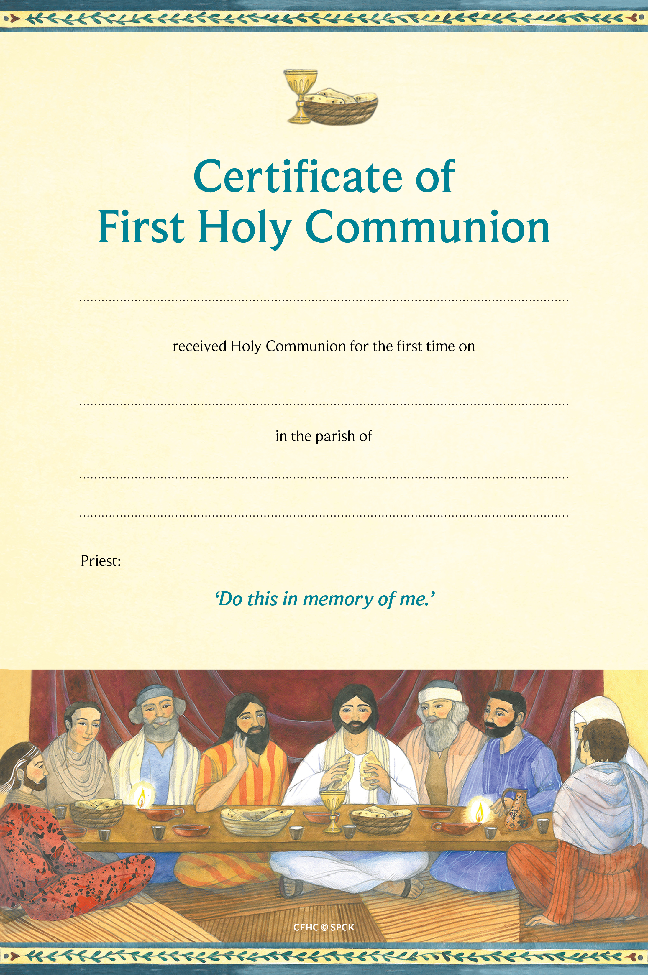 Certificate Of First Holy Communion Catholic Pack Of 10 Free Delivery When You Spend 10