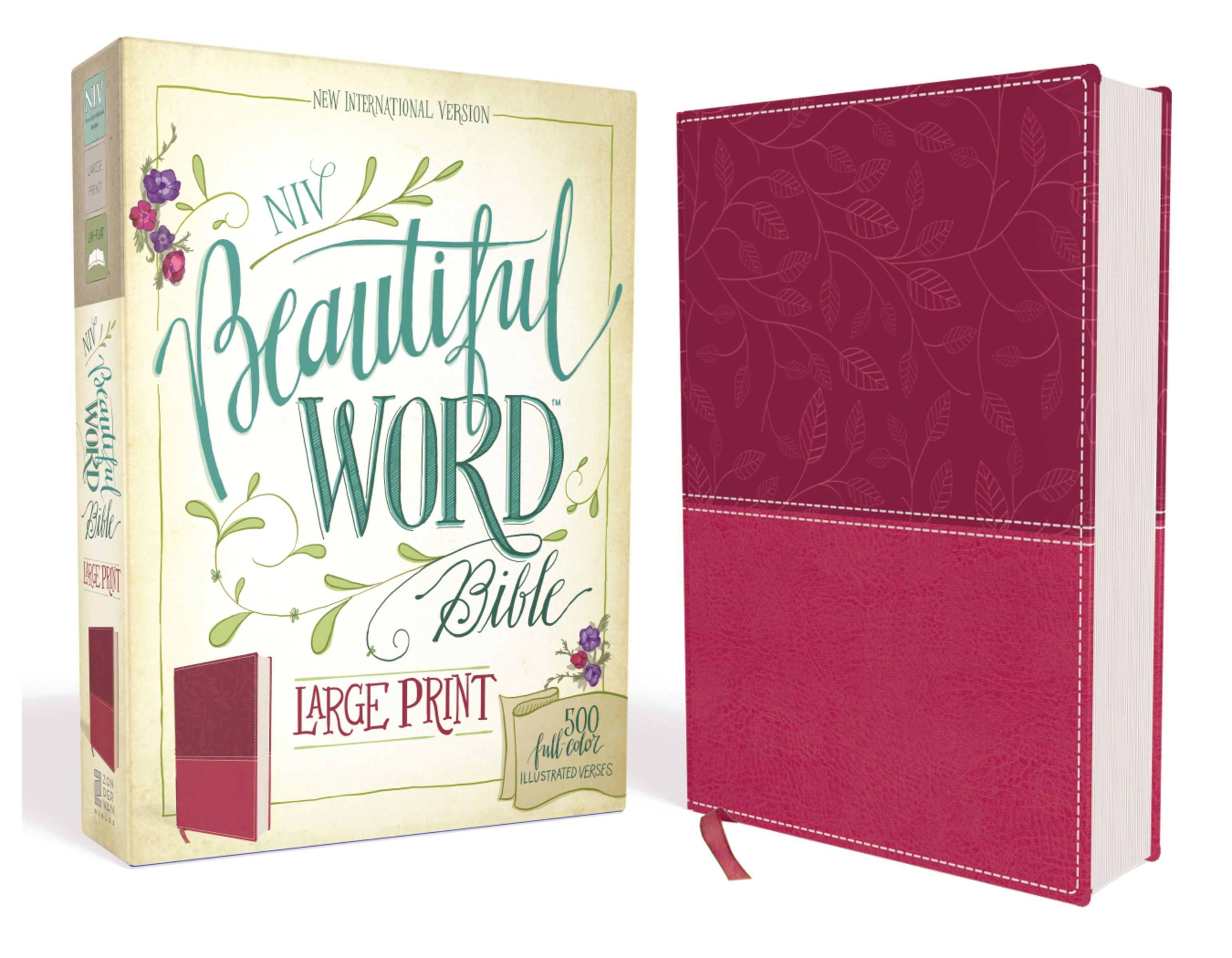 Niv Beautiful Word Bible Large Print Imitation Leather Pink 500