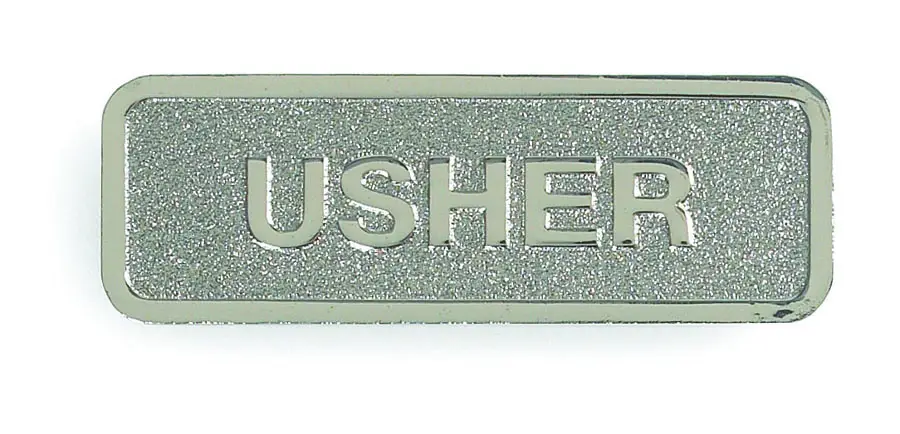 Usher Badge Silver Finish: Free Delivery when you spend £15 at Eden.co.uk