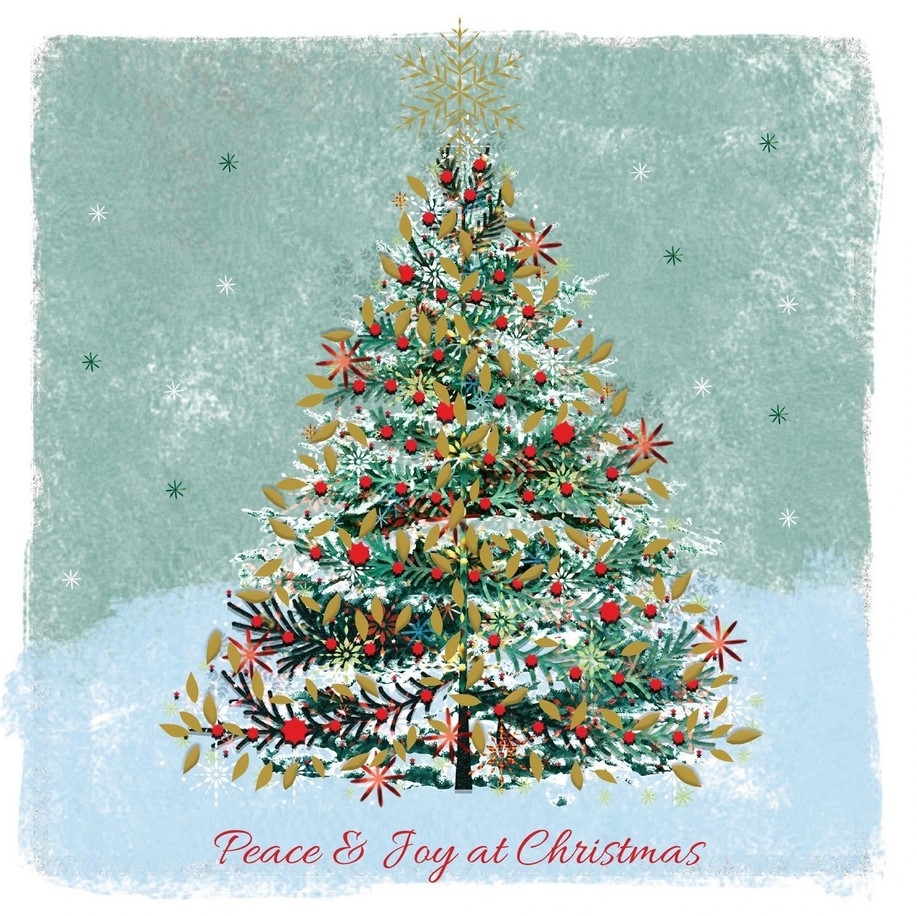 Christmas Tree (Pack of 10) Tearfund Charity Christmas Cards TF206 | Eden